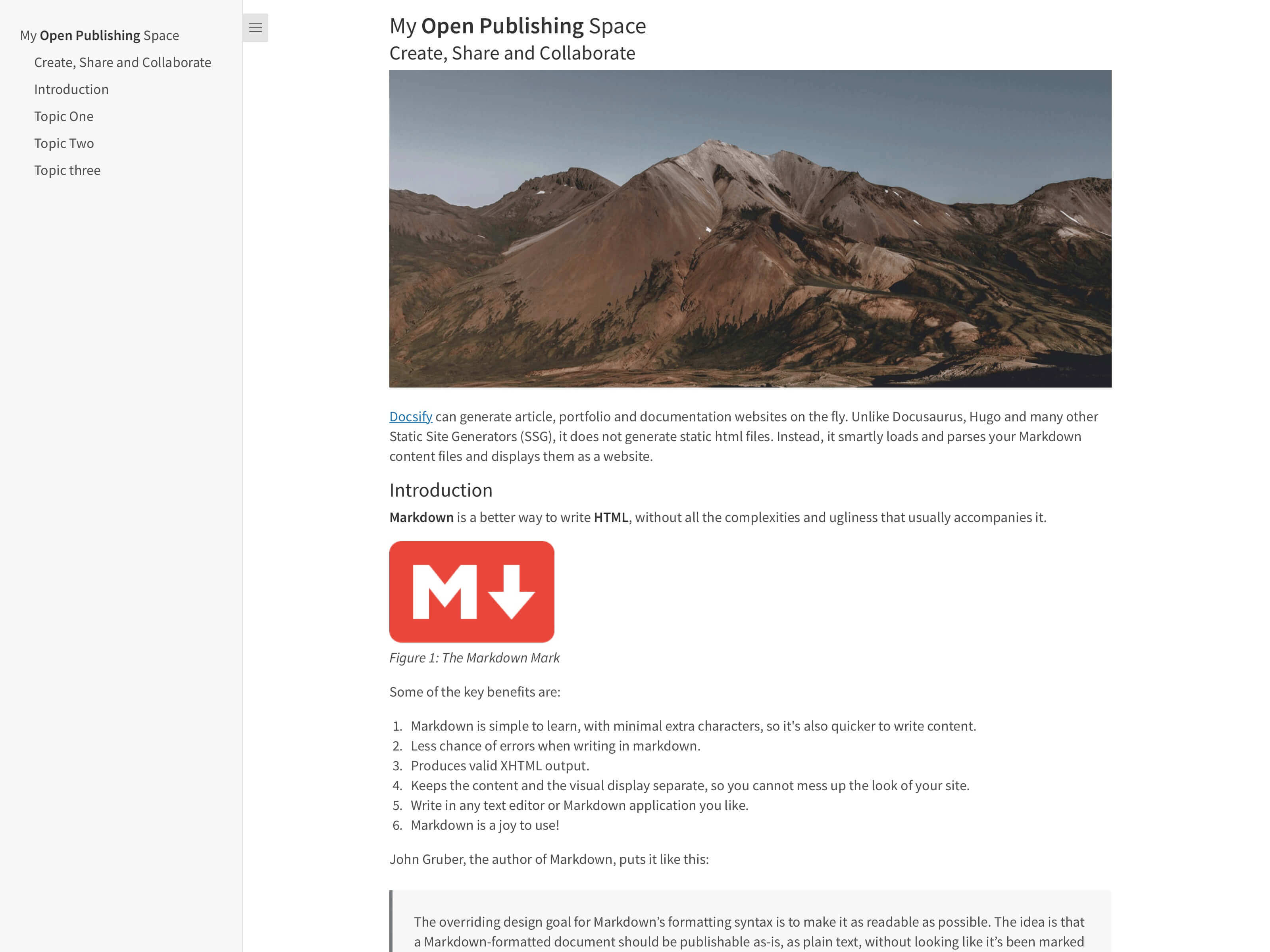 Docsify-This | A Lightweight Markdown Open Publishing Tool